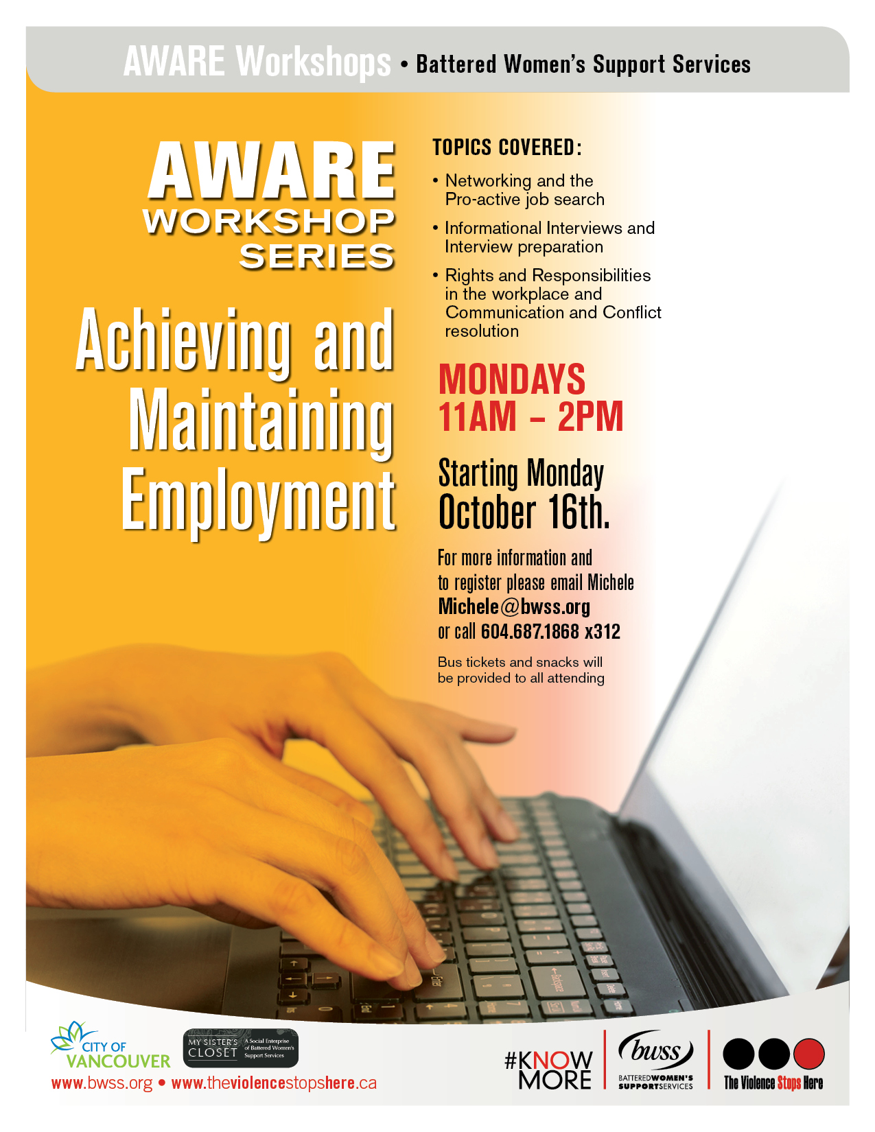 AWARE Achieving and Maintaining Employment Workshop Series | BWSS