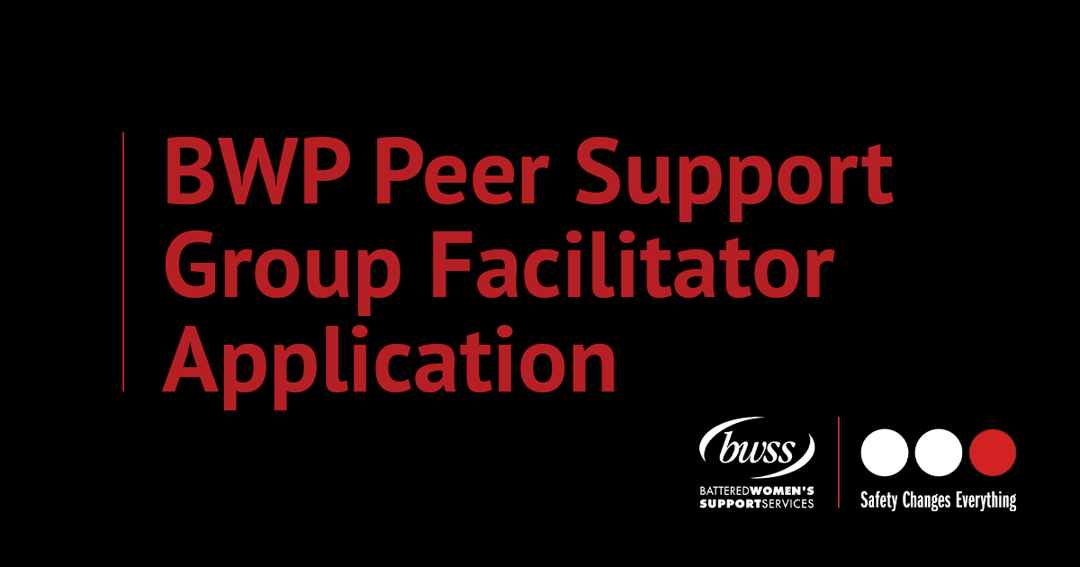 BWP Peer Support Group Facilitator Application - BWSS