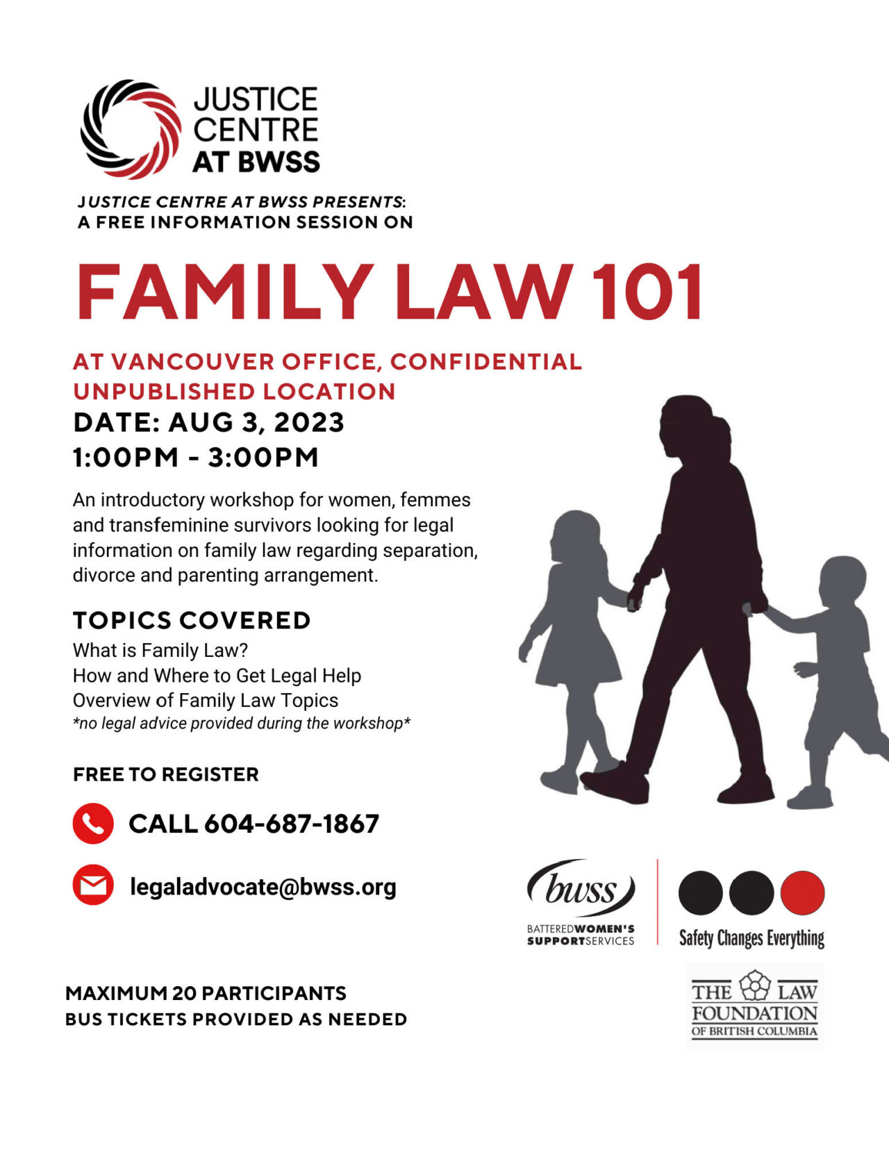 Family Law 101 Workshop for Survivors - BWSS